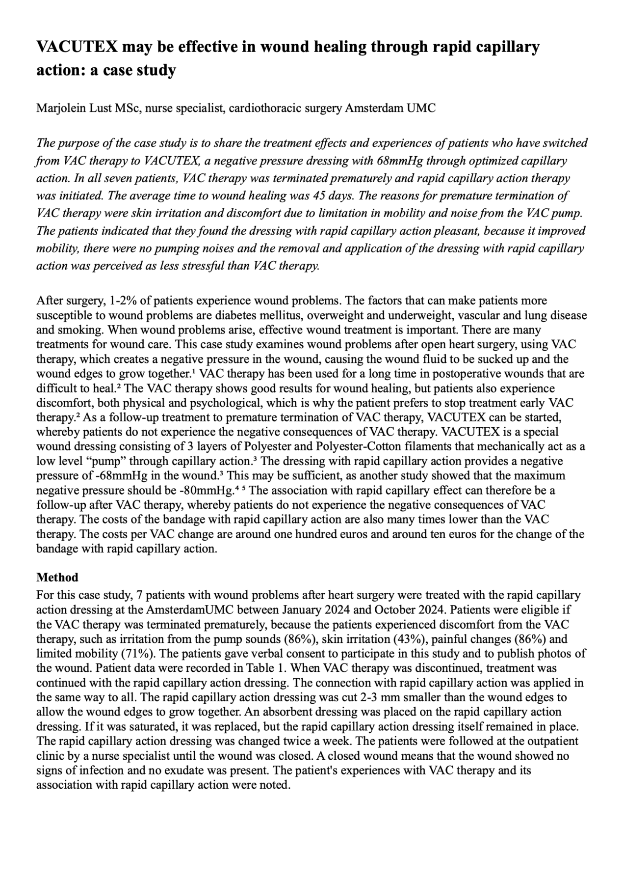 Clinical evidence - Protex Healthcare